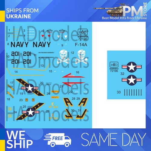 HAD models 72196 1/72 Decal for F-14A VF-84 Jolly Rogers Accessories ...