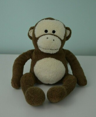 Janie and Jack Monkey Plush Stuffed Animal Toy Brown Off White Cream ...