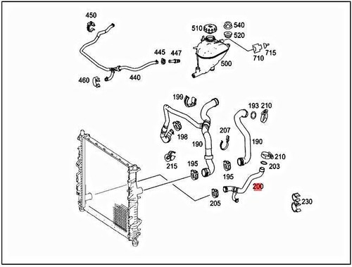 Genuine MERCEDES W164 X164 Engine radiator to engine bottom Hose ...