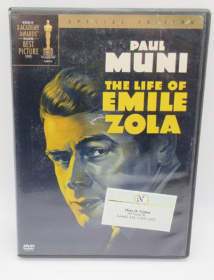 THE LIFE OF EMILE ZOLA - SPECIAL EDITION DVD MOVIE, PAUL MUNI, HENRY O ...