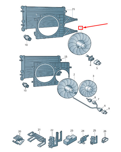 NEW AUDI A1 8X1, 8XK RADIATOR FAN DIFFUSER 6R0959455D ORIGINAL NO DUTY ...