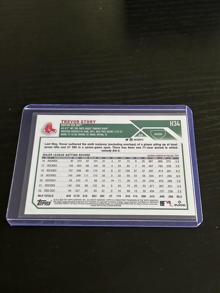 2023 Topps Holiday Metallic Trevor Story Baseball Card H34 | eBay