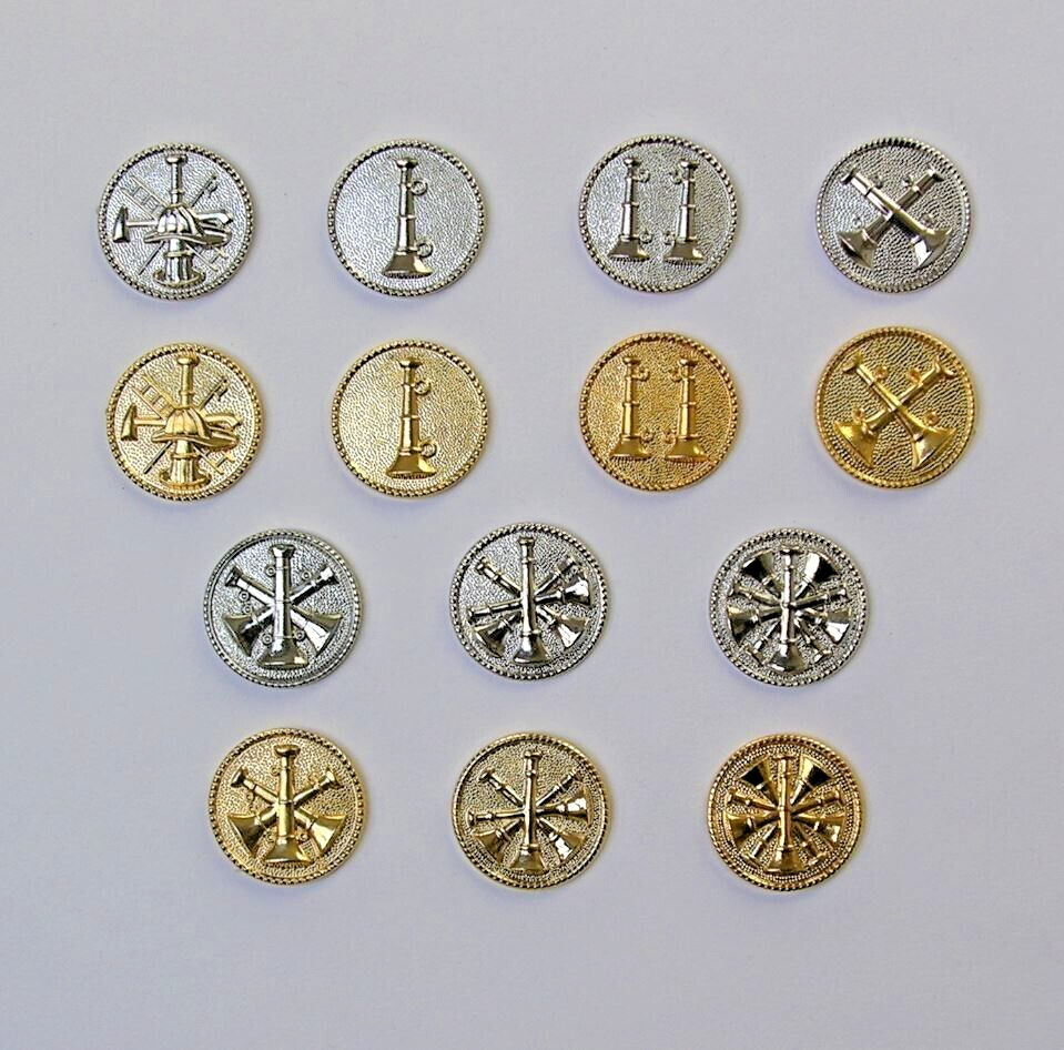 Gold Fire Department Disc - Collar Brass - Pin - NEW - Rank Insignia ...