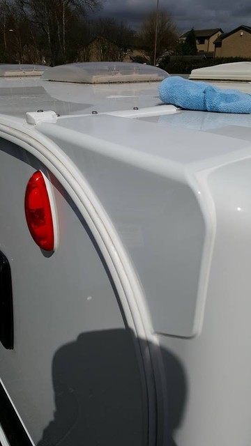 Pair of Swift or Elddis Caravan White Top Corner Covers for Rear Panel ...