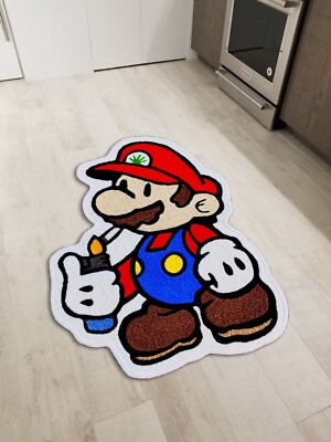Super Mario Nintendo 64 Game Floor Mat Bedroom Area Wool Rugs Living ...