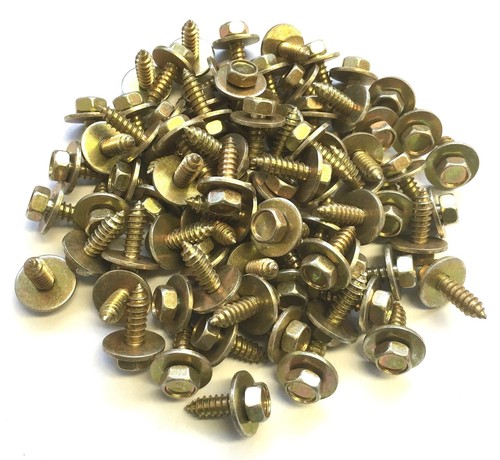 50 x Sechskant Blechschrauben mit Scheibe 6,5 x 20 mm gelb verzinkt ...