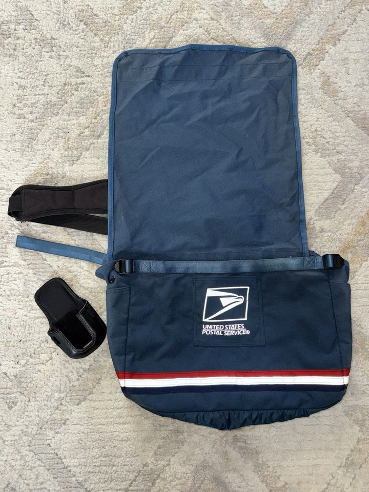 USPS Satchel Postal Carrier Mail Bag with Leather Strap and scanner ...