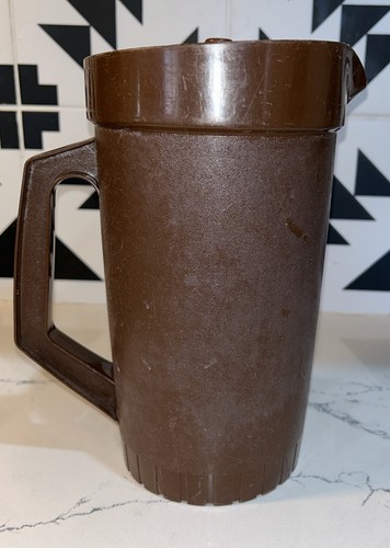 Vintage Tupperware Pitcher 800-6 Harvest Brown 2 Quart w/ Push Button ...
