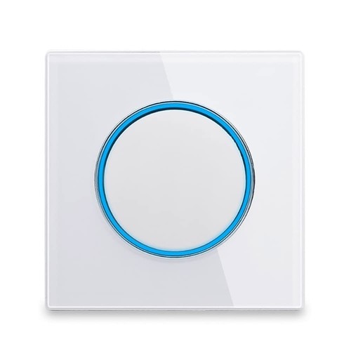 Circle 1 gang 2 way Push Button Wall Light Switch Glass Frame LED ...