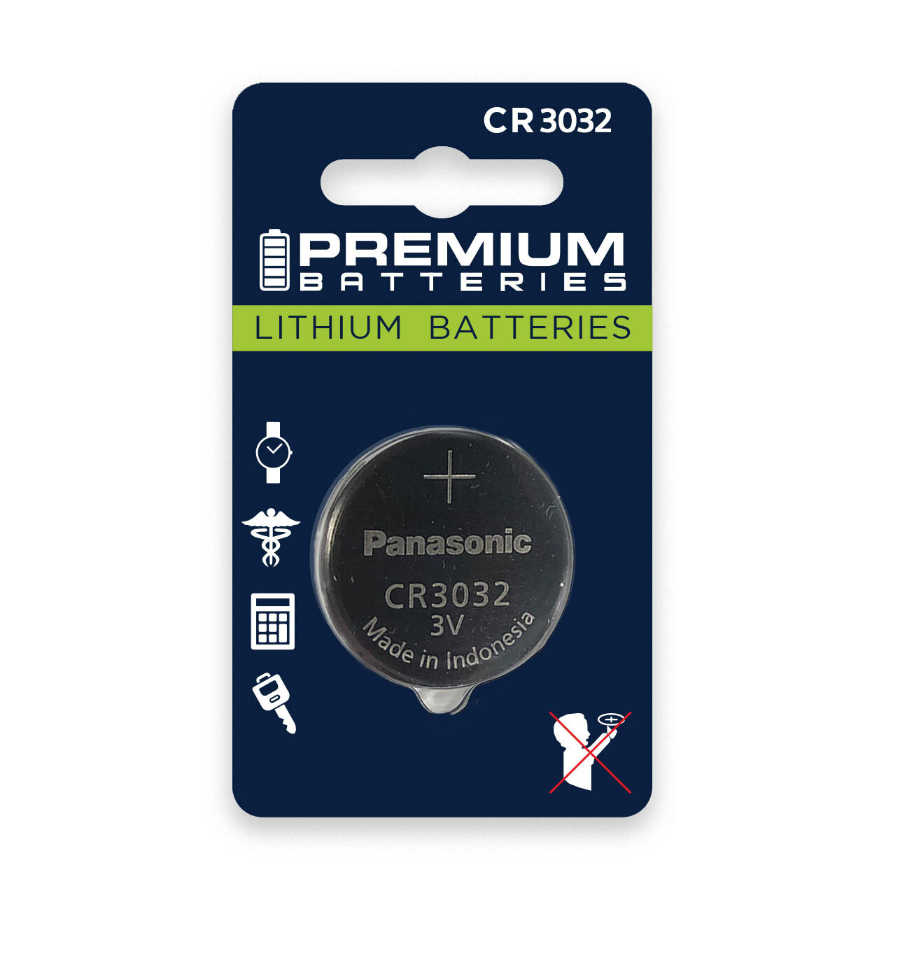 Premium Batteries Panasonic CR3032 3V Child Safe Lithium Coin Cell (1 ...