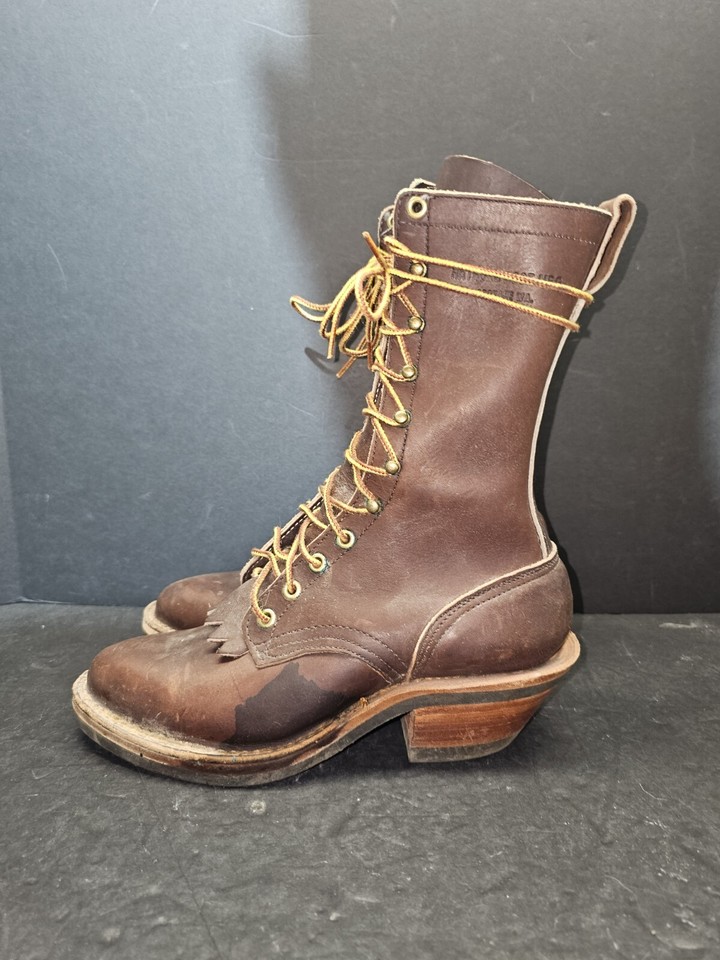 Hathorn Boot Mfg White's Brown Leather Packer Logger Style Boots Mens ...