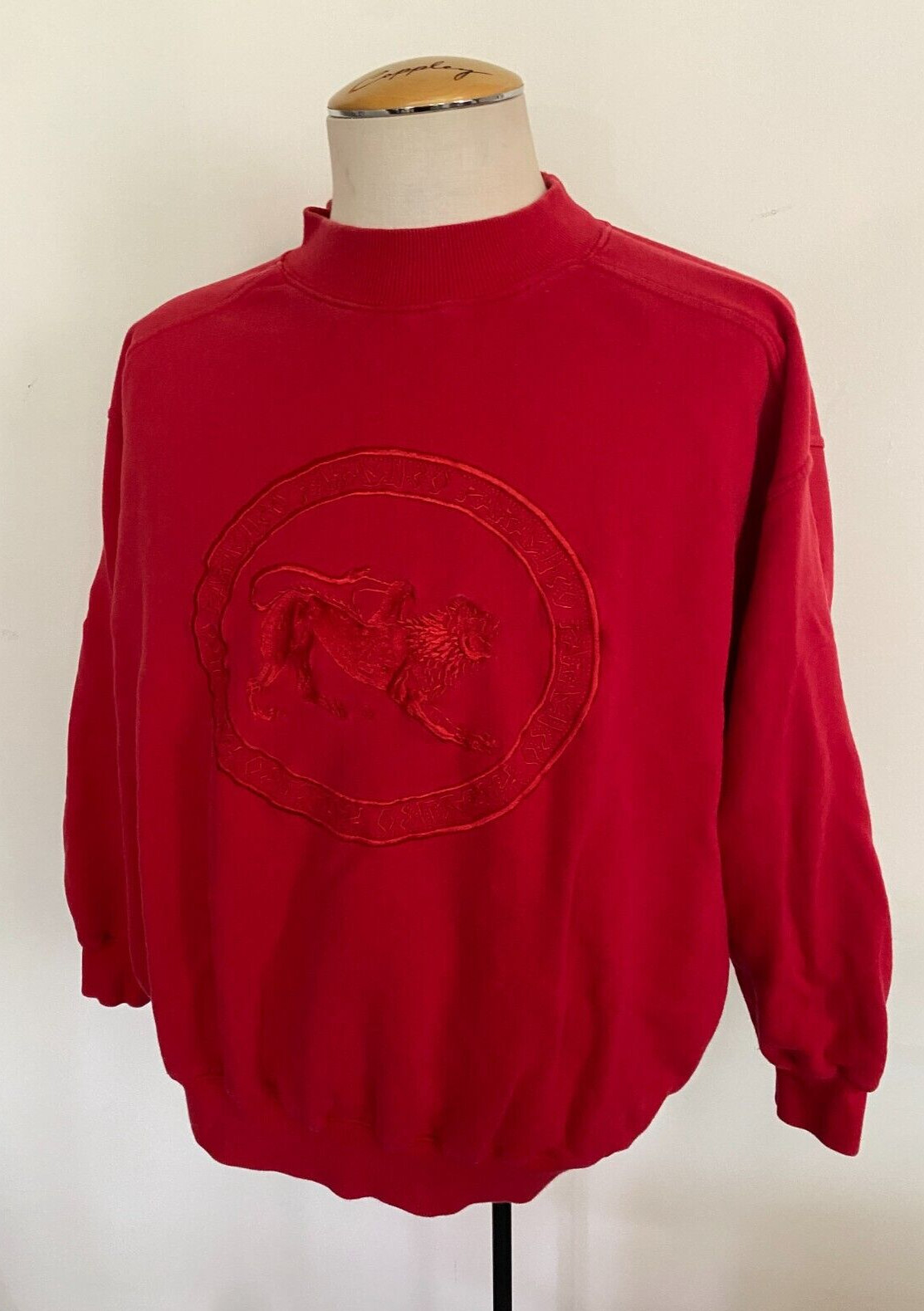 VTG 80s Parasuco Red Thick Cotton Sweater Crewneck Li… - Gem