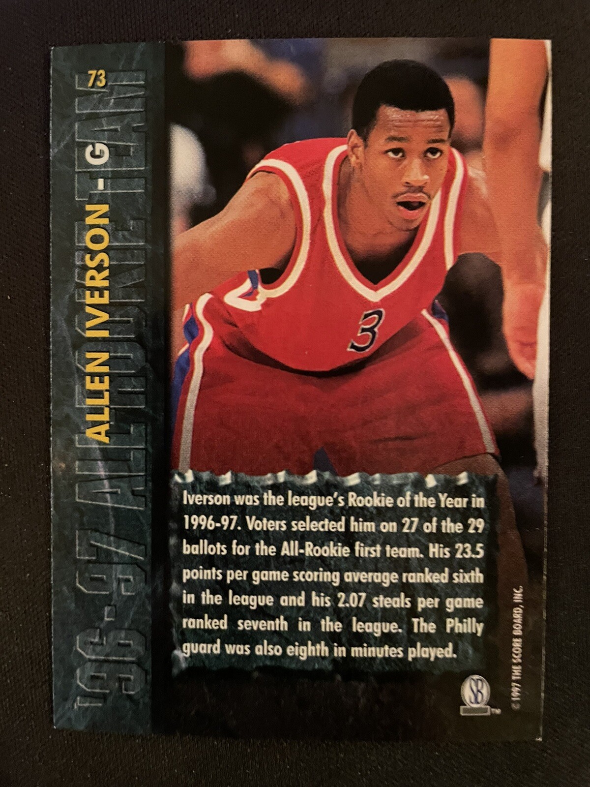 1997-98 Score Board Rookies Allen Iverson #73 Philadelphia 76ers | eBay