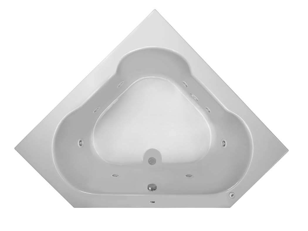 PROFLO Pfwplusa6060rwh White 60" X 60" Corner 8 Jet Whirlpool Bath Tub ...