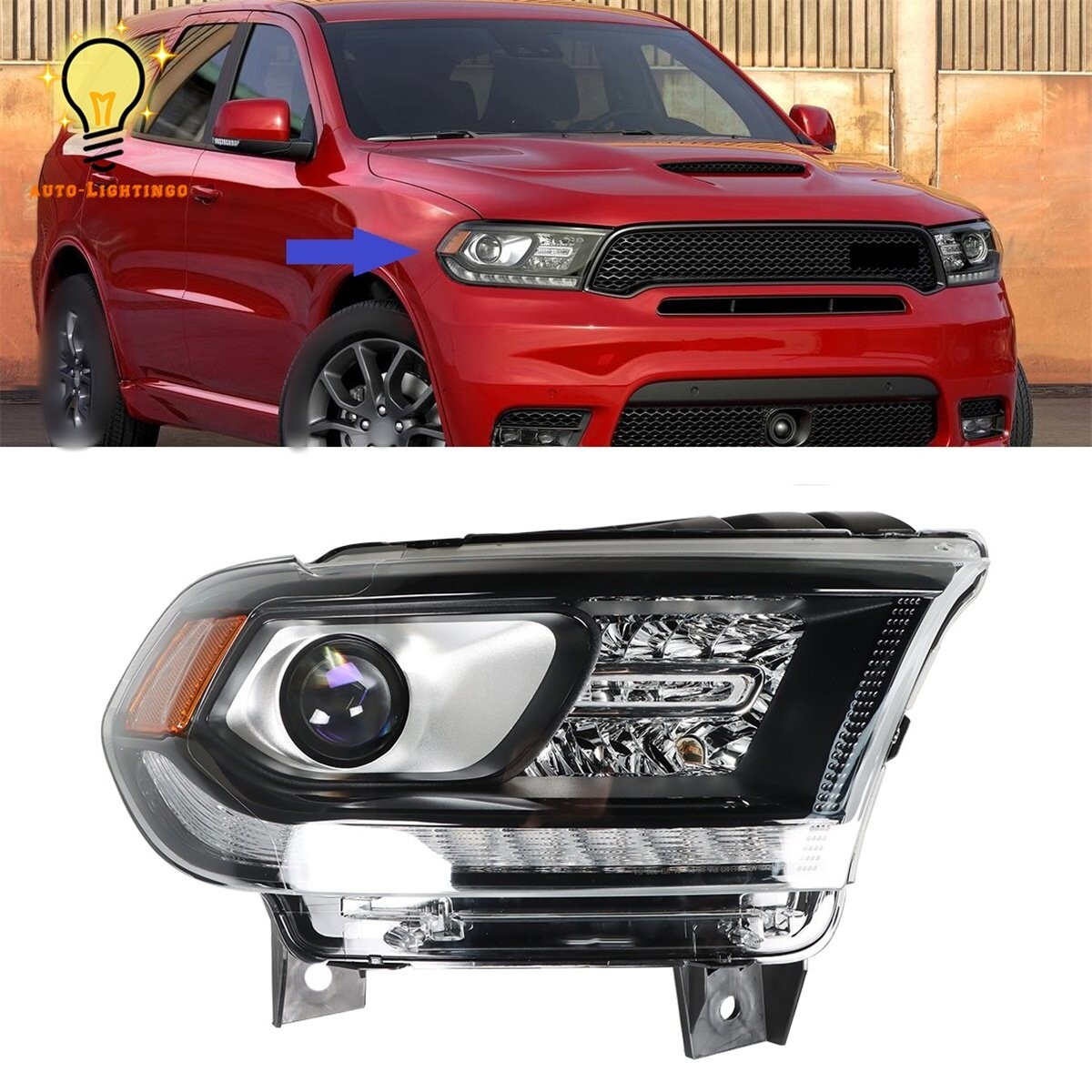 Passenger Right Side For 2016-2020 Dodge Durango Headlight Headlamp ...
