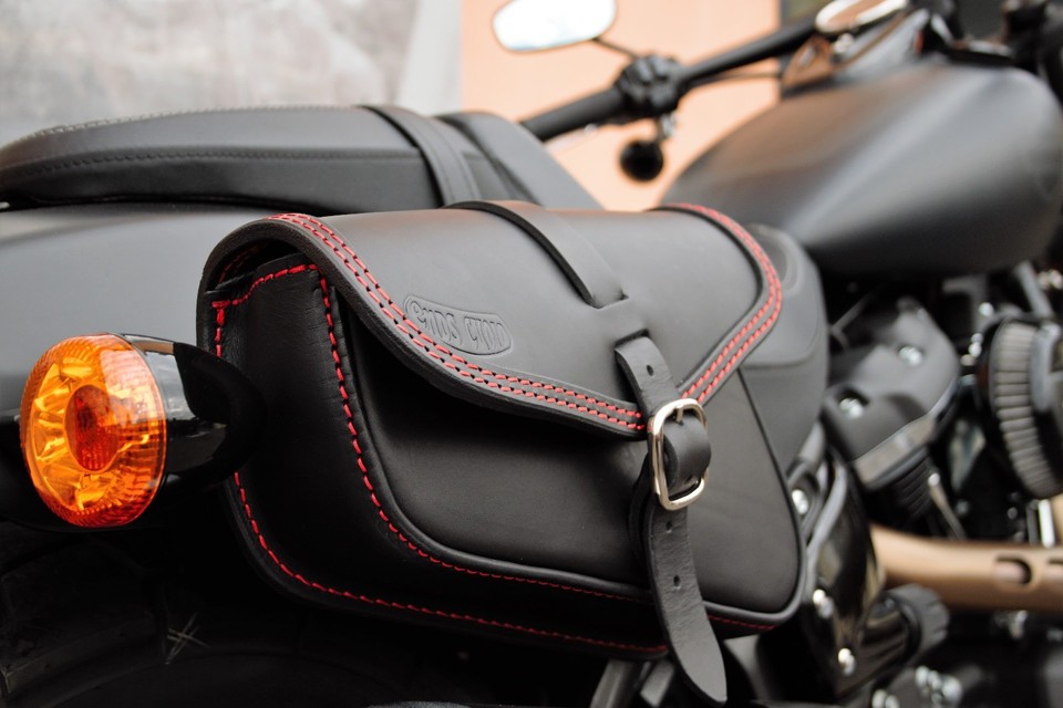 FOR 2018-2025 HARLEY DAVIDSON SOFTAIL FAT BOB LEATHER SADDLE BAG RIGHT ...