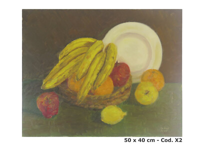 Tableau Nature Morte Signé Bert Daté 1968 Peint À L'huile Sur Tôle X2 ...
