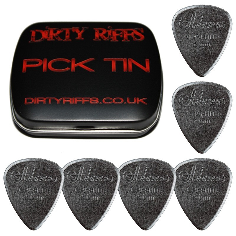 6 x Dunlop Adamas Graphite 2.0mm Guitar Picks Plectrums In A Pick Tin ...