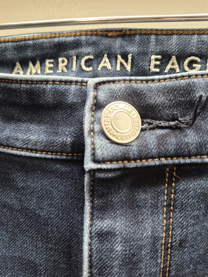 American Eagle Super Stretch Skinny Jeans Women's Size 12 Long Dark ...