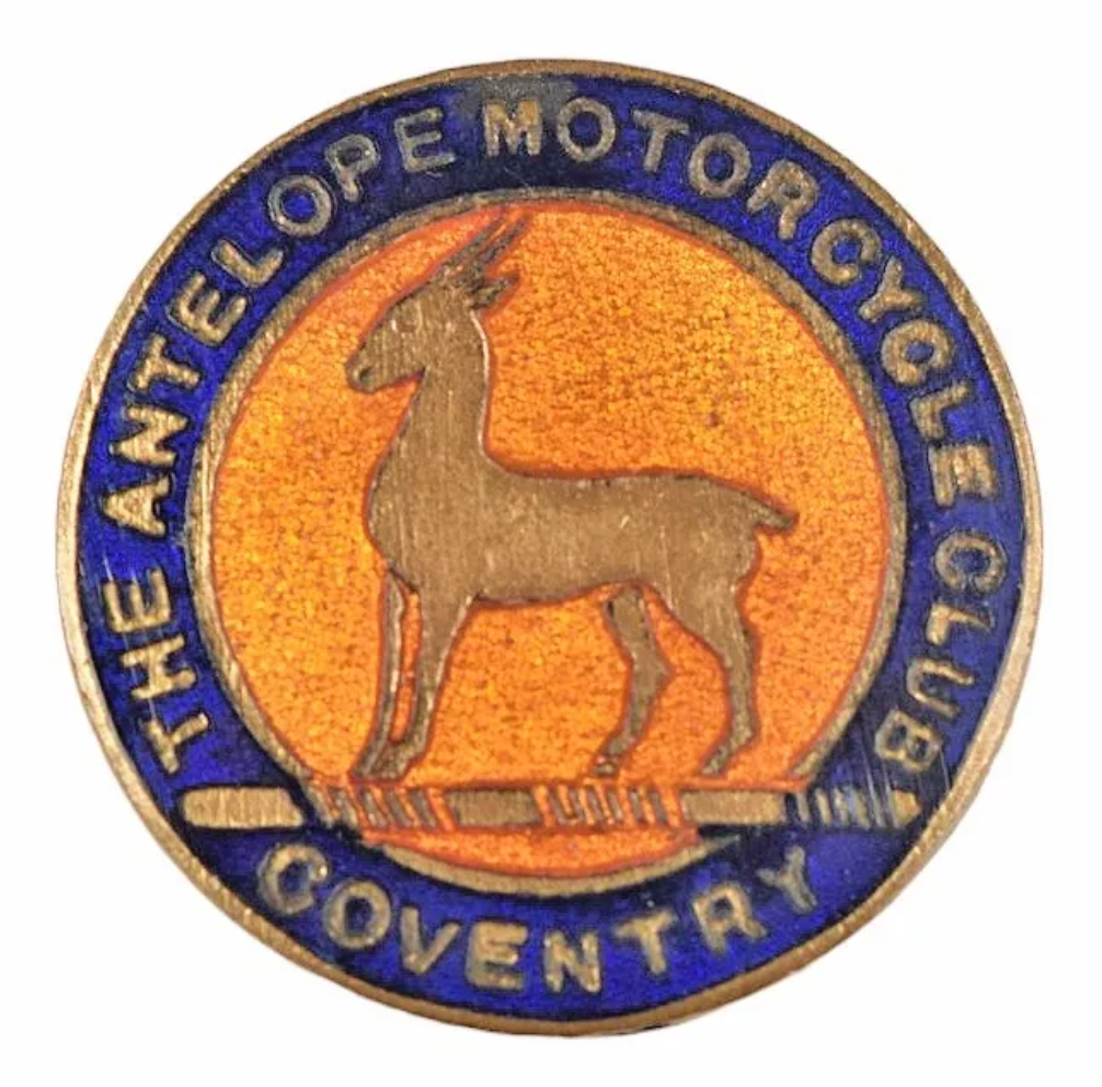 Vintage Old The Antelope Motorcycle Club Coventry Enamel Brooch Badge ...