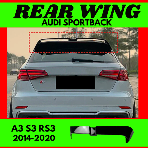 Gloss Black Rear Wing For Audi (2014-2020) A3 S3 RS3 Sport/Hatchback ...