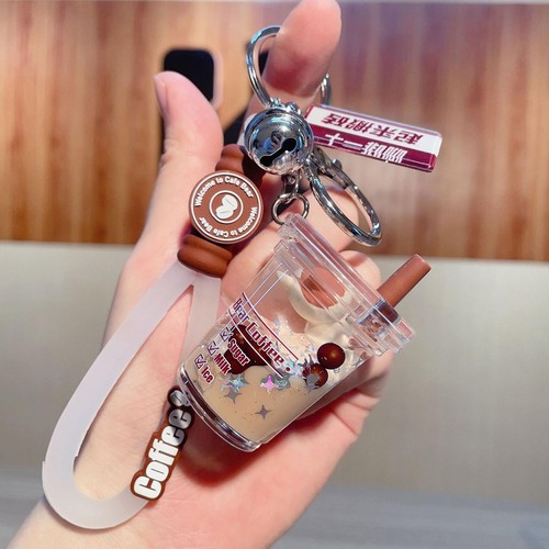 Coffee Cup Series Liquid Oil Keychain Pendants Floating Balloons ...