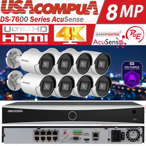 Hikvision 4K 8POE NVR 8CH IP Camera System DS-2CD2046G2-I 4MP ...