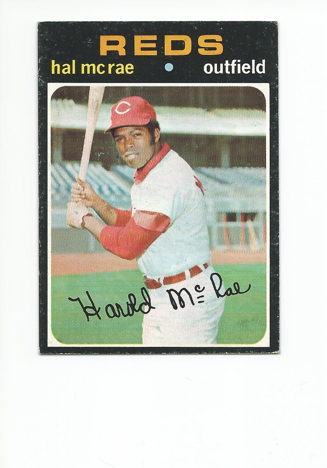 HAL McRAE 1971 Topps Baseball card #177 Cincinnati Reds Royals EX/EX+ ...