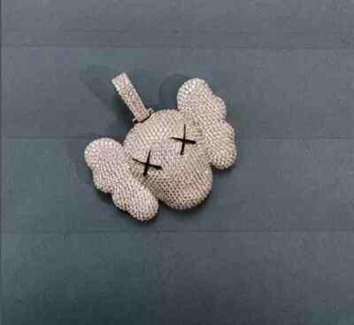2Ct Round Cut Lab Created White Diamond KAWS Pendant Hip Hop Men's 925 ...