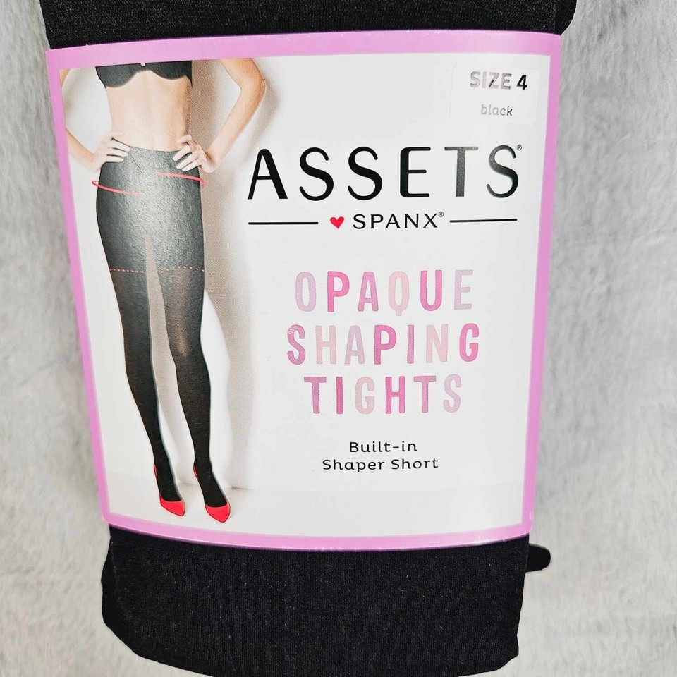 ASSETS by SPANX Original Shaping Tights Women Size 4 No-Dig Waist Black ...