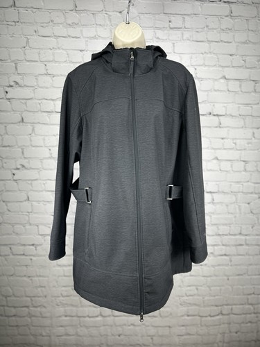 Free Country Gray Faux Fur Lined Hooded Belted 2 Pocket Jacket Women’s ...