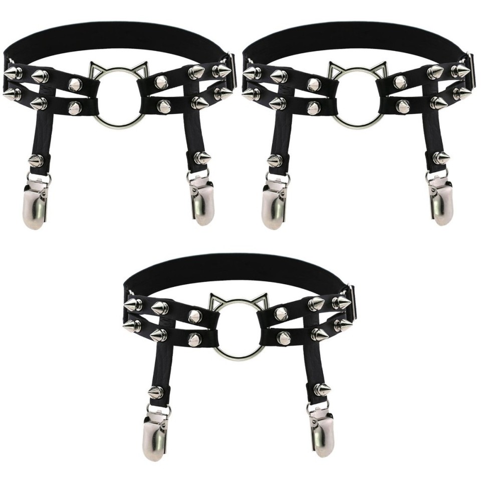 Thigh Garter Gothic Punk Leg Garter Rivet Cool Style Belt sock garters ...