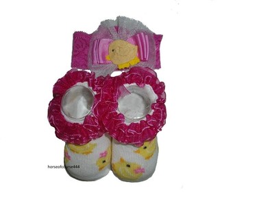 Girl's Infant Easter Headwrap & Socks Baby Chick Set Size 0-12 Months ...