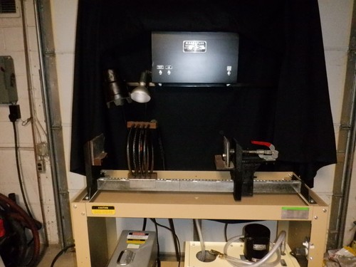 Magnaflux mag bench with P-1500 power pack, spray system, GE-54 ...
