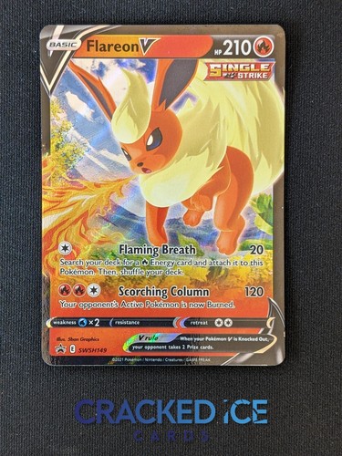 Flareon V SWSH149 Black Star Promo Ultra Rare Holo Pokemon Card NM | eBay