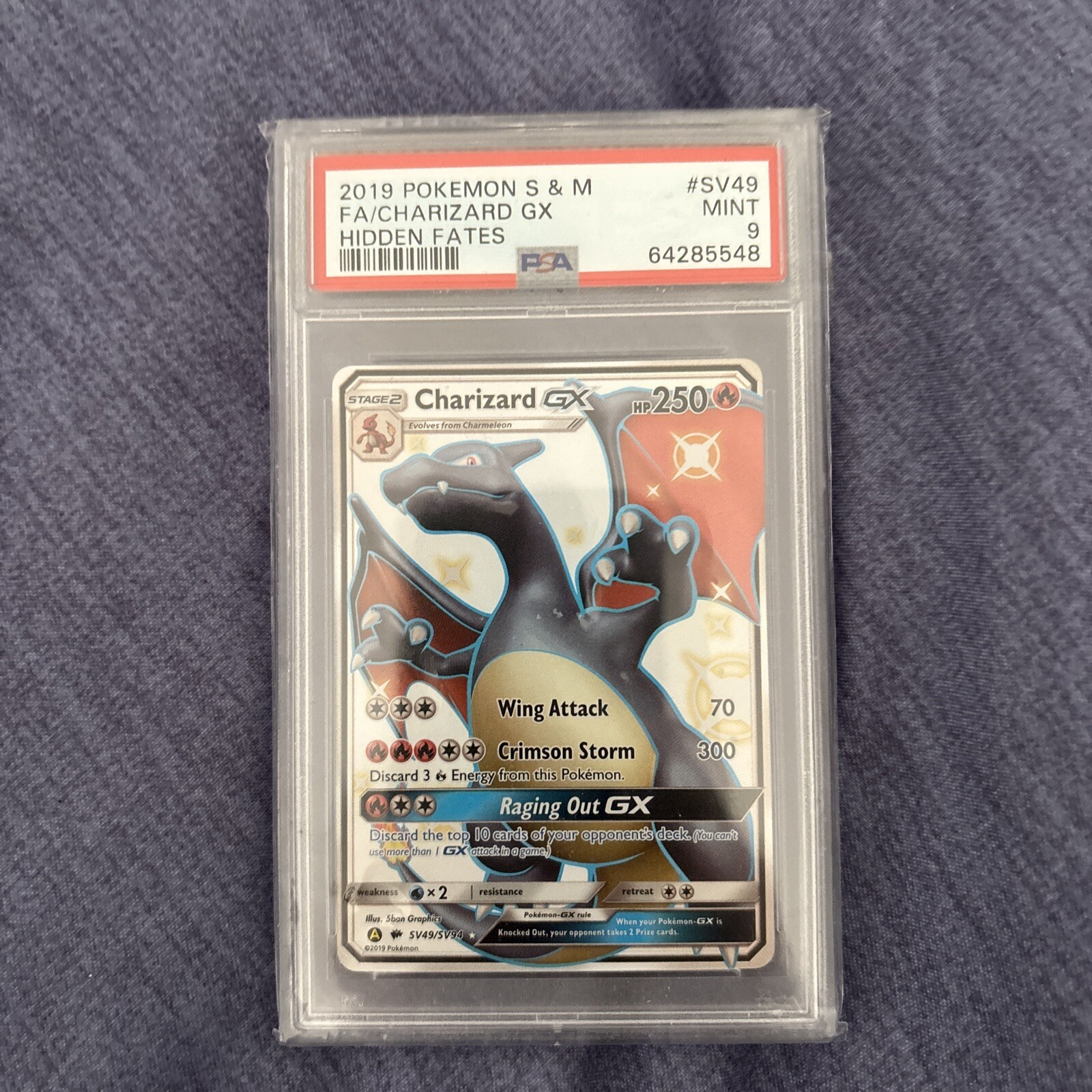Pokémon TCG Charizard GX Hidden Fates SV49/SV94 Holo Full Art PSA 9 | eBay