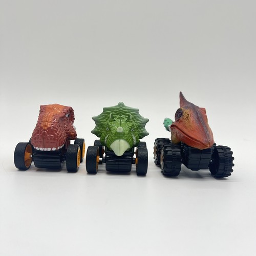 Wild Zoomies Dinosaur Head Toy Cars Triceratops T-Rex Lot of 3 Plastic ...