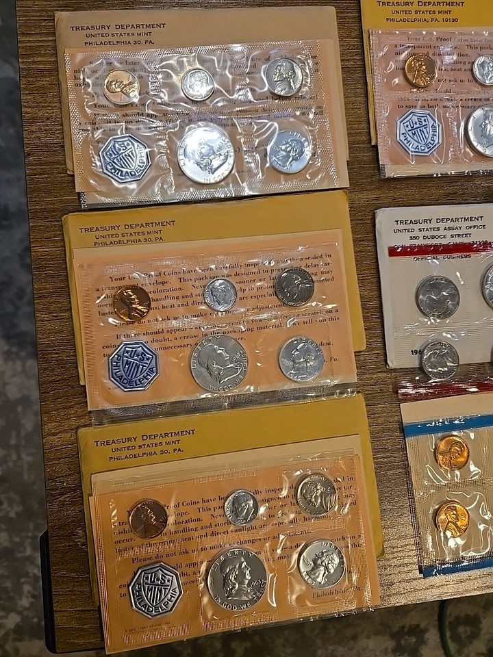 Lot of (4) U.S. Mint Silver Proof Sets - 1961, 1962, 1963, 1964 + 1968 Mint Set | eBay