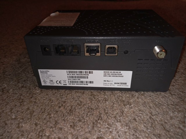 Scientific Atlanta/cisco Dpc2203c VoIP Cable Modem P/n 4013088 Modem ...