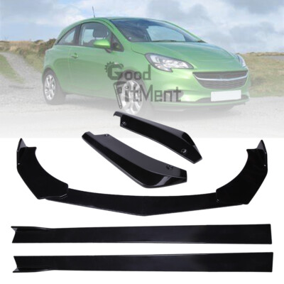 Front Bumper Lip Splitter + Side Skirts + Rear Spats For Vauxhall Corsa ...