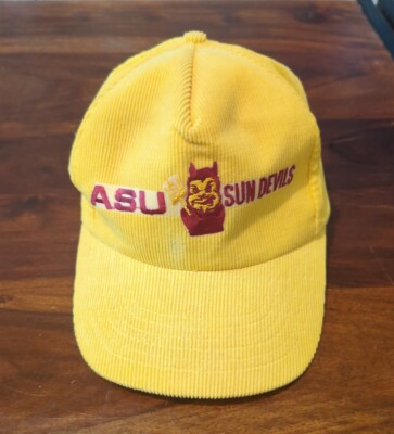 Vtg Arizona State Sun Devils Universal Caps Snapback Logo ASU Yellow ...