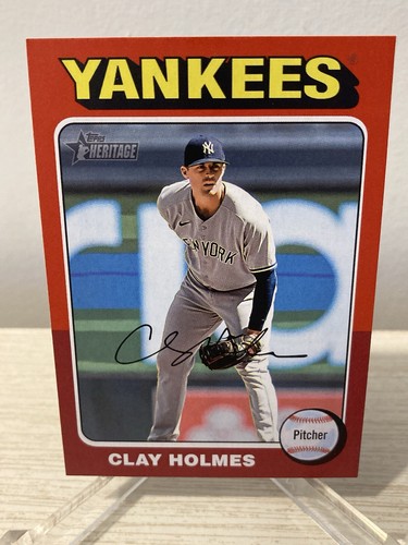 2024 Topps Heritage Clay Holmes Red Border Variation *Yankees* | eBay
