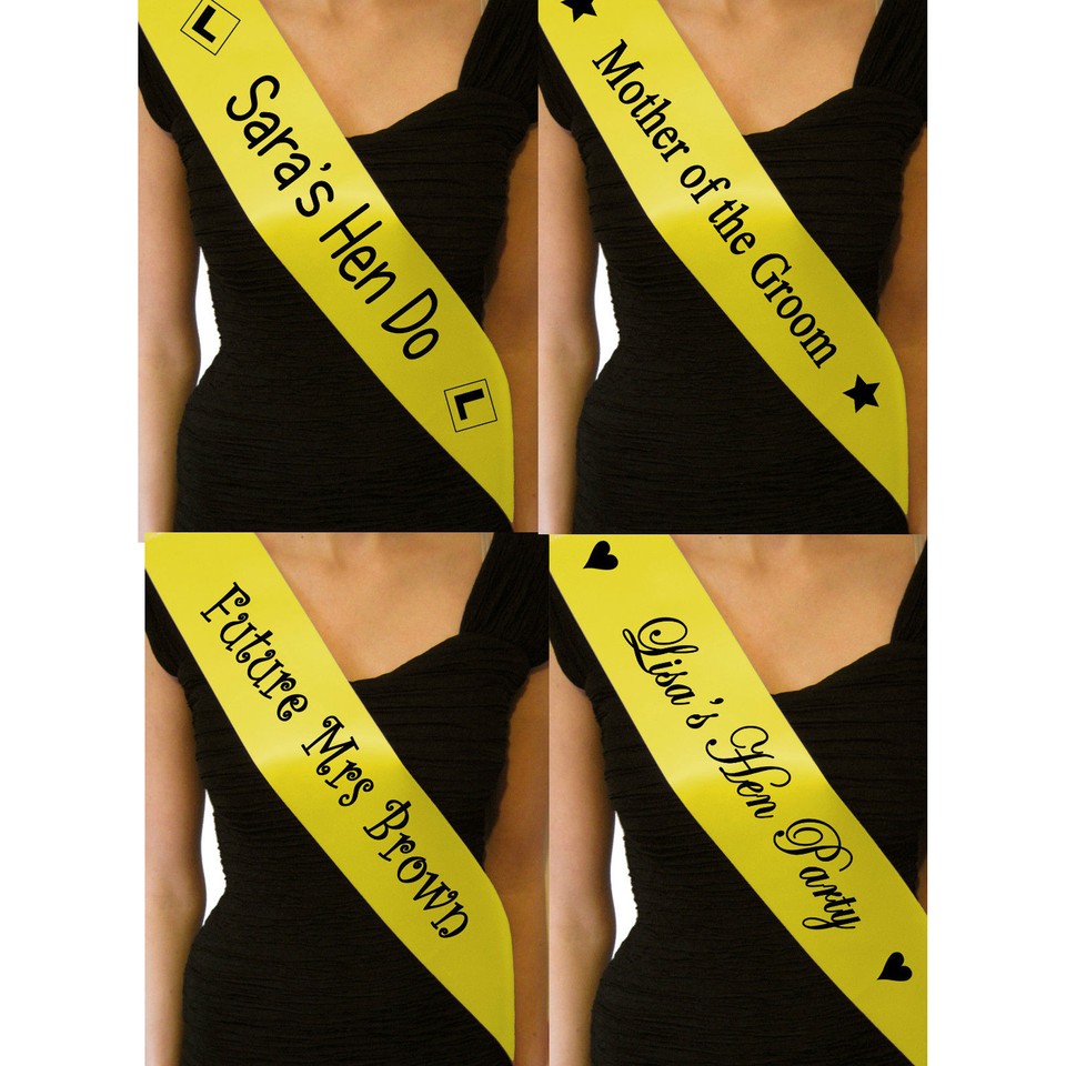 PERSONALISED HEN PARTY SASHES NIGHT DO SASH CHEAP ACCESSORIES BRIDE TO ...