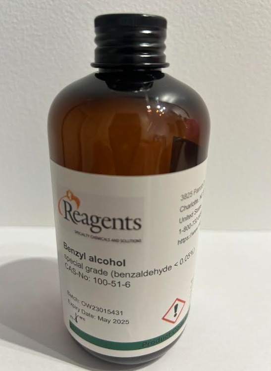 BENZYL ALCOHOL Reagents USP 99.9% PHARMACEUTICAL GRADE ( UNDILUTED ...