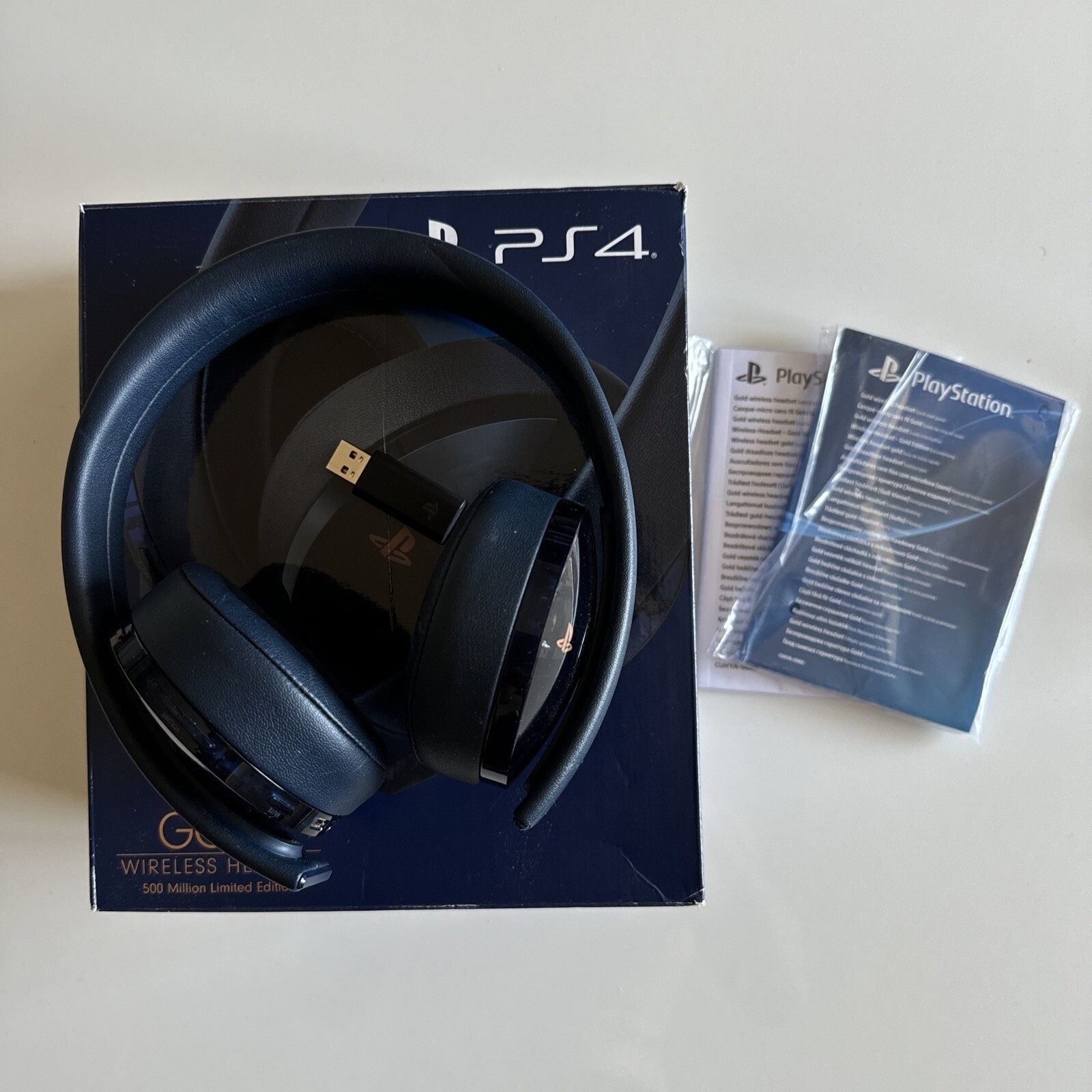 Sony PlayStation 4 Gold Wireless Headset 500 Million Limited Edition ...