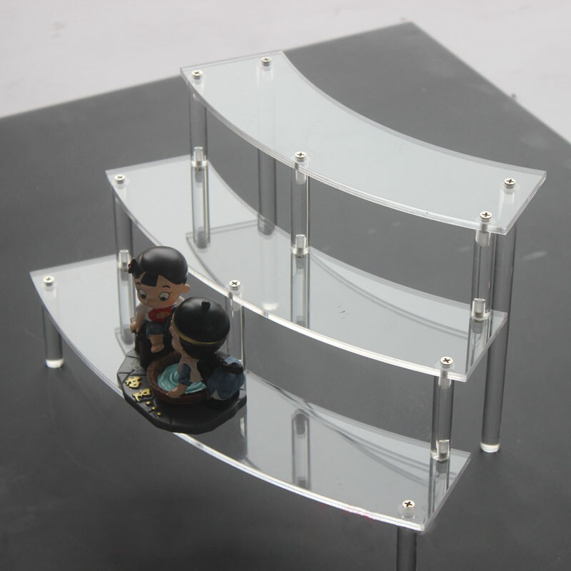 Acrylic Display Stand Three Layers Removable Curve Arc Perspex Shelf ...