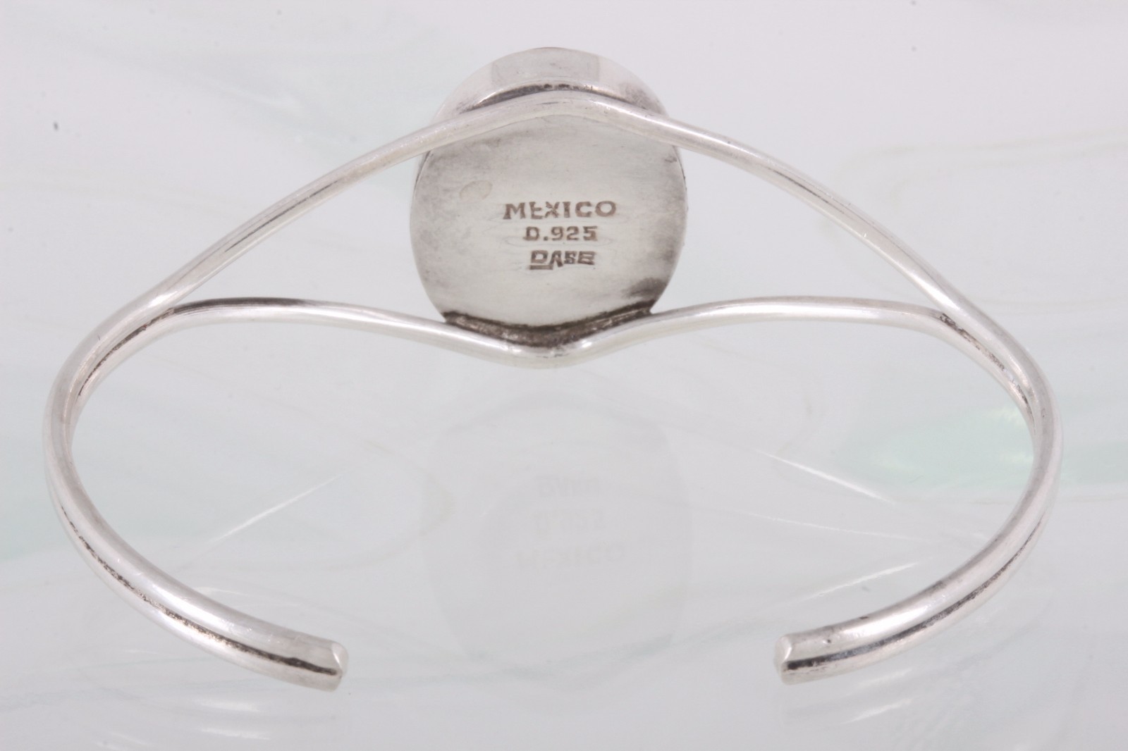 STERLING SILVER MEXICO DASE MOTHER OF PEARL STONE CUFF BRACELET FINE ...