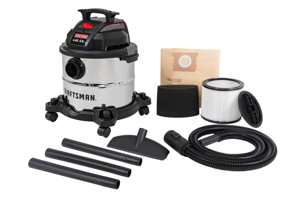 Wet/Dry Shop Vacuum CRAFTSMAN 5-Gallons 4-HP Corded Accessories ...