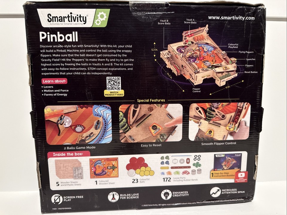 DIY Pinball Machine Kit Smartivity Award Winning Arcade | eBay