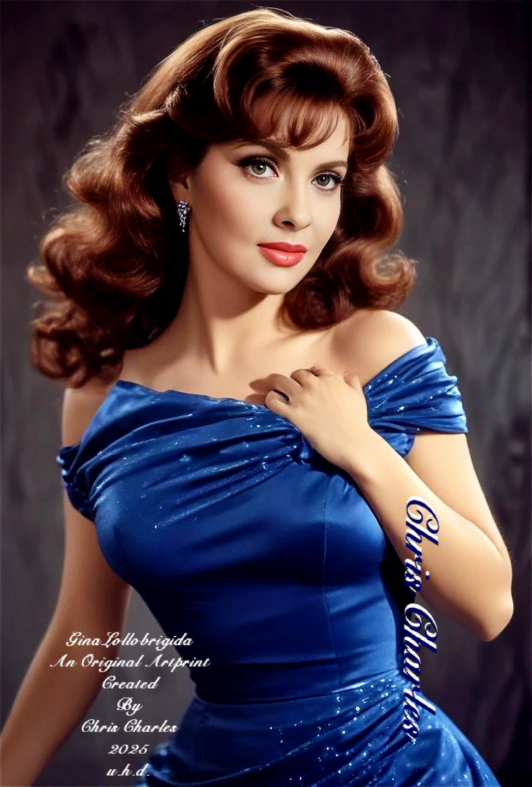 GINA LOLLOBRIGIDA AN ORIGINAL ARTPRINT by Chris Charles A3 UHD PORTRAIT ...